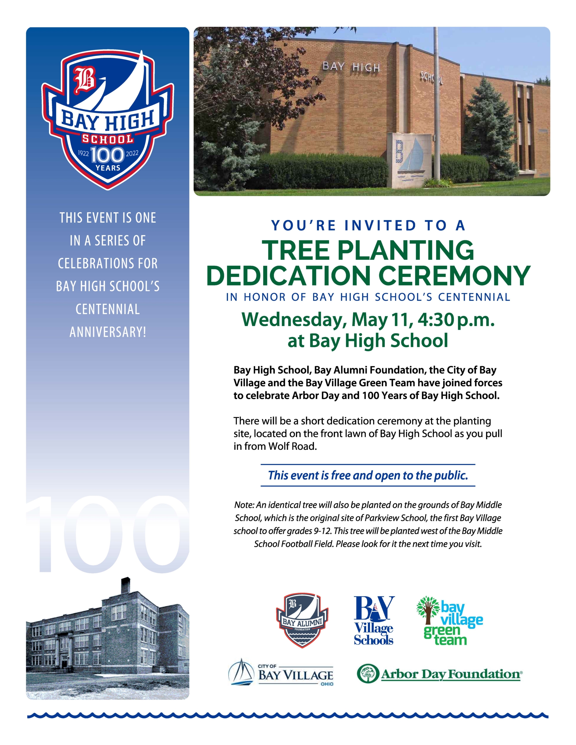 BHS Centennial: Tree Planting Dedication Ceremony - Bay Alumni Foundation